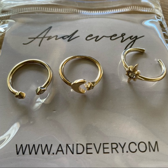 and every | Jewelry | And Every Celestial Mix And Match Rings Set Of 3 ...